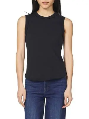 DEAR JOHN Zo Crew Neck Vintage Jersey Tank - Black