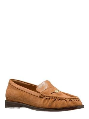 Kate Spade New York Suede Penny Loafers With Signature Hardware - Bungalow