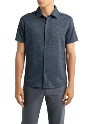 ROBERT BARAKETT Zimmerman Short Sleeve Knit Button Up Shirt