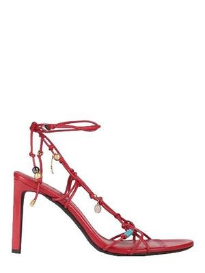 Zadig&Voltaire Leather Lace-up Sandals - Red