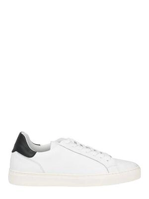 BALDININI Low-top Sneakers In Pebbled Leather With Appliqués - White