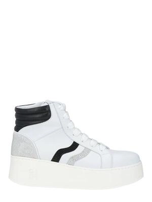 GIO+ High-top Leather Sneakers With Crystal Embellishments - White