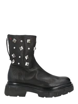 GIO+ Leather Ankle Boots With Embellishments - Black
