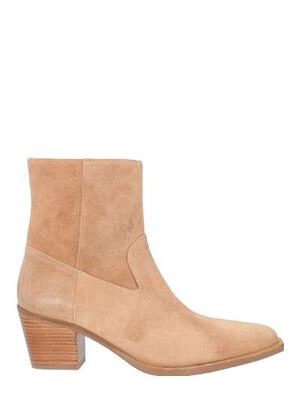 STUART WEITZMAN Suede Cowboy Ankle Boots - Beige