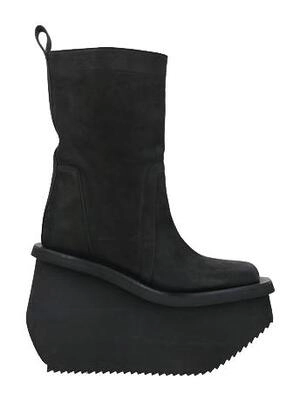 Rick Owens Leather Boots With Flatform - Black