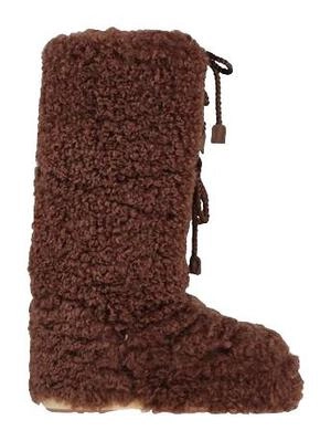 Moon Boot MOON BOOT Shearling Lace-Up Boots Brown