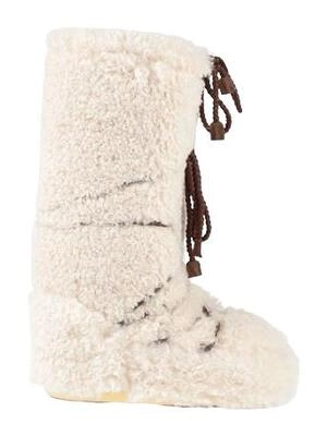 Moon Boot Shearling Lace-up Boots - White