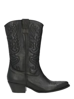 FABRIZIO CHINI Calfskin Cowboy Boots - Black
