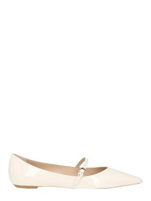 STUART WEITZMAN Patent Leather Mary Jane Ballet Flats - White