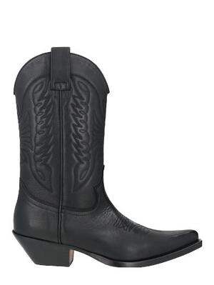 MAISON MARGIELA MM6 MAISON MARGIELA Black Leather Embroidered Cowboy Boots