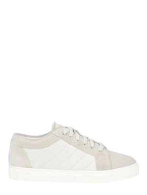 MOORER Light Suede And Textile Low-top Sneakers - Grey