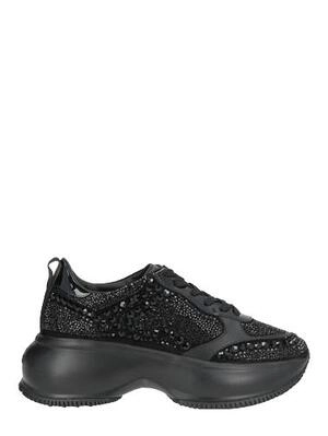 Hogan Leather Embellished Chunky Sneakers - Black