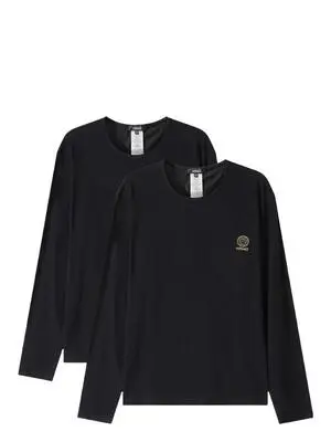 Versace Pack Of Two Long-sleeved Crewneck T-shirts - Black