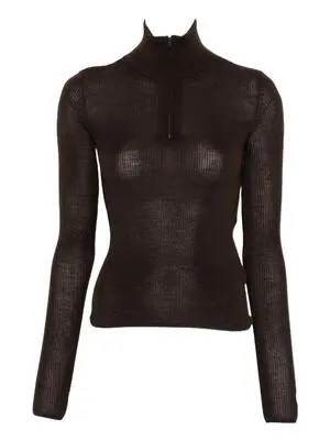 THE FRANKIE SHOP Turtleneck Sweater - Brown