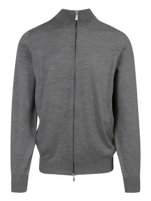Brunello Cucinelli Zip-up Long-sleeved Cardigan - Gray