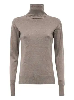 YVES SALOMON Yves Salomon High-Neck Ribbed Knit Sweater