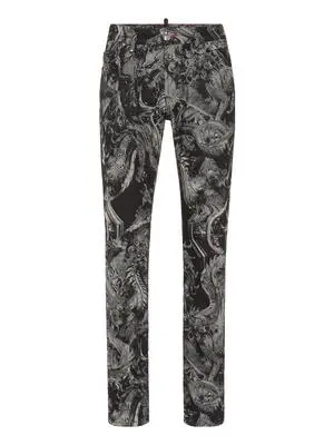 Philipp Plein Dragon Skull Straight-cut Jeans - Black
