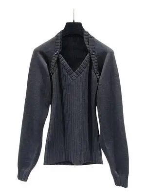 Alberta Ferretti Mesh-insert Knitted Top - Black