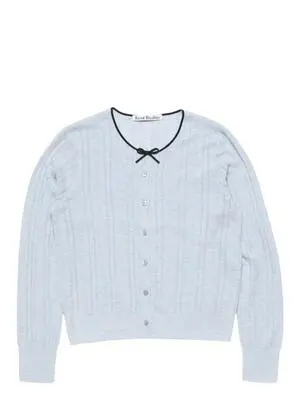 Acne Studios Silk Cardigan With Bow Detail - White