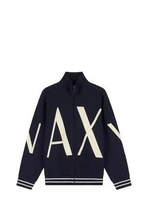 Armani Exchange Sweatshirt In Bonded Stretch Cotton - Black