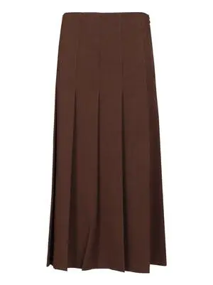 AL DUCA DAOSTA 1902 Pleated Stretch Maxi Skirt - Brown