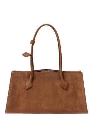 Alaïa Le Teckel Suede Tote Bag - Brown