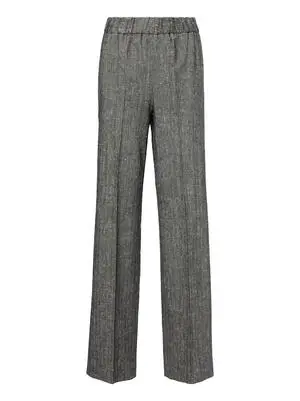 DOLCE & GABBANA High-rise Wool-blend Wide-leg Pants