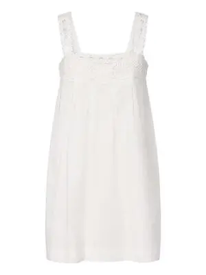 Posse Veda Crochet-trimmed Cotton Minidress - White