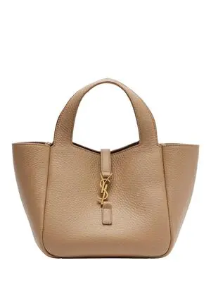 Saint Laurent Le 5 À 7 Baby Bea Leather Top-handle Bag - Beige