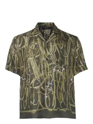 Gucci Printed Silk Twill Bowling Shirt - Green