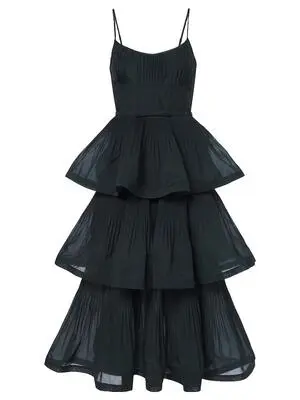 Zimmermann Pleated Tiered Bustier Dress - Green