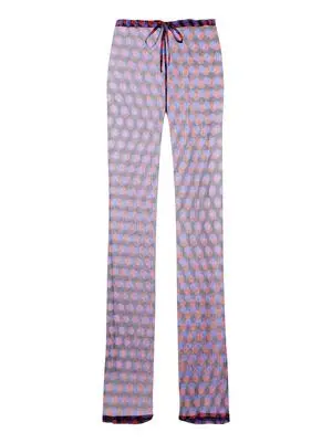 Dries Van Noten Polka-dot Silk Straight Leg Pants - Multicoloured