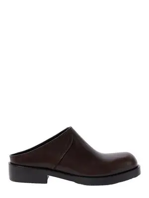 Dries Van Noten Leather Mules - Brown