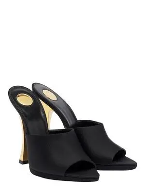 Saint Laurent Leon Satin Mules - Black