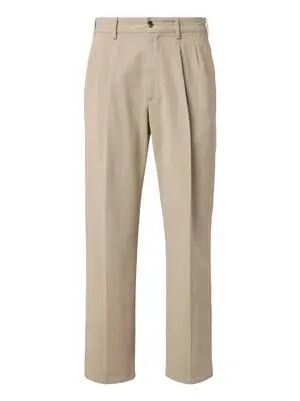THE ROW Tomasino Cotton Twill Straight Pants - Beige