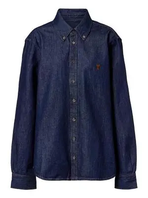 AMI Paris De Coeur Denim Shirt - Blue