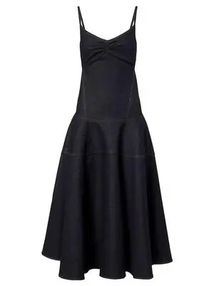 JACQUEMUS Pina De-nîmes Gathered Denim Midi Dress