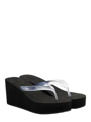 ANCIENT GREEK SANDALS Etheria Platform Thong Sandals - Black