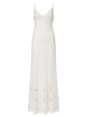 Roland Mouret Beaded Embellished Gown - White