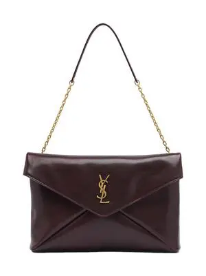 Saint Laurent SAINT LAURENT Cassandre Large Leather Shoulder Bag Brown