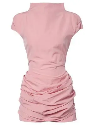 Magda Butrym Draped Cotton And Silk Minidress - Pink