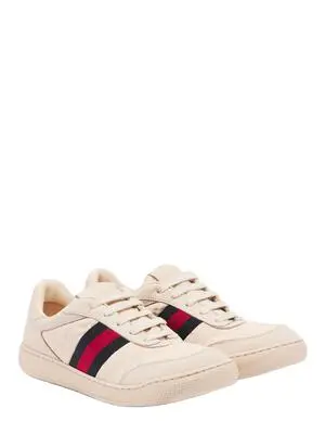 Gucci Screener Web Stripe Sneakers - Beige