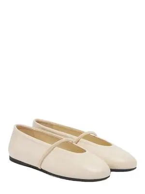 Miu Miu Leather Ballet Flats - White