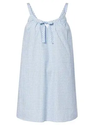 Posse Lila Gingham Cotton Minidress Blue