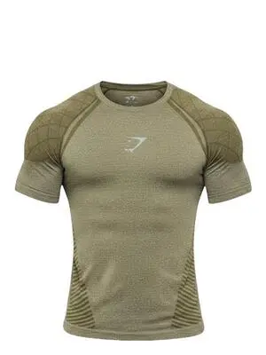 GYMSHARK Devant Seamless Slim Fit T-shirt - Canvas Green