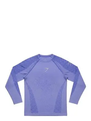 GYMSHARK Devant Seamless Longsleeve Slim Fit T-shirt - Amethyst