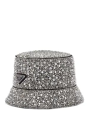 Prada Bucket Hat With Crystals - Metal