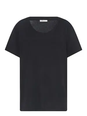 THE ROW Dera Cotton Jersey T-shirt - Black