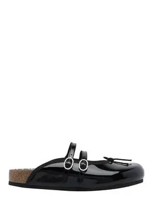 BIRKENSTOCK X REPETTO Patent Leather Bow Detailed Mary Jane Mules - Black