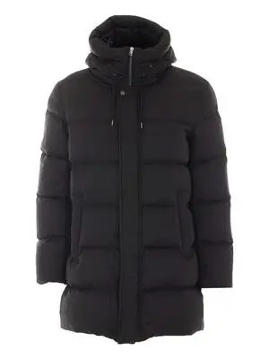 Herno HERNO Quilted Down Jacket With Shearling Detail Black